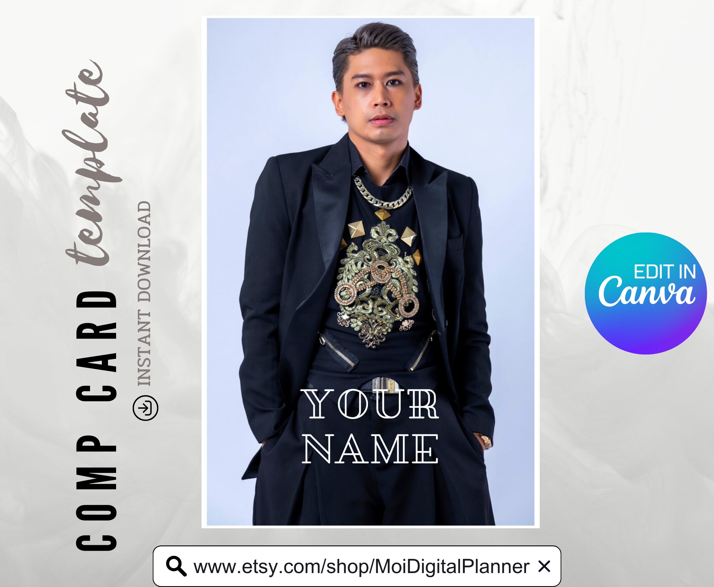 COMP CARD for MEN Male Model Composite Card Modeling Agency Portfolio ...