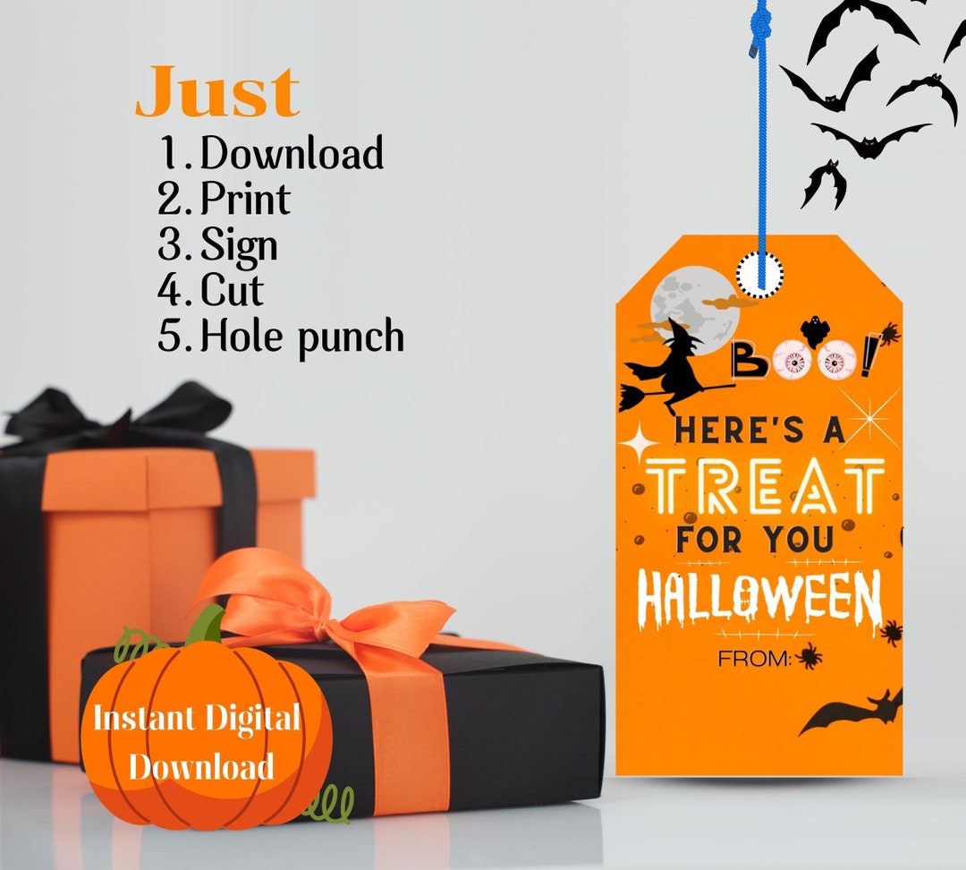 Boo Gift Tag Printable Halloween Gift Tag Trick or Treat - Etsy