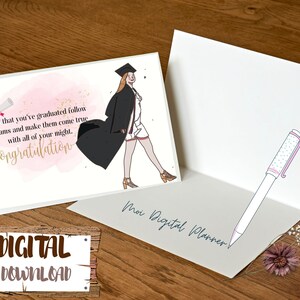Printable Graduation Card Instant Download 7x5 Inch Cards for ...