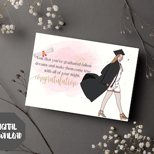 Printable Graduation Card Instant Download 7x5 Inch Cards for ...