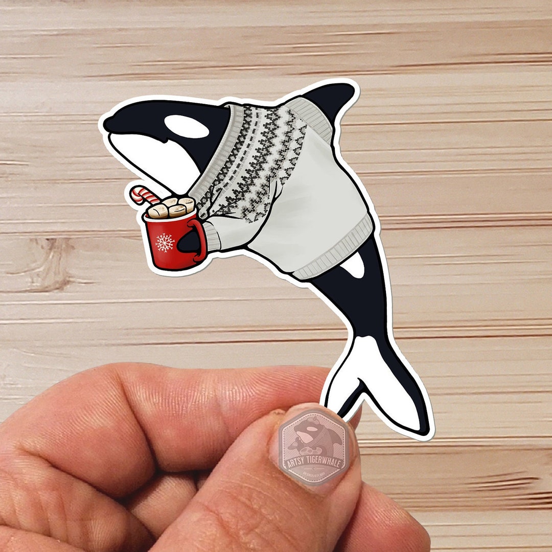 Sticker- Water Proof Sticker- Orca - Christmas - Holiday - Winter - Hot ...