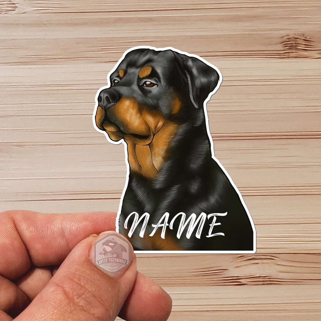 Sticker- Water Proof Sticker- Rottweiler- Personalized - Vinyl 3" - Etsy