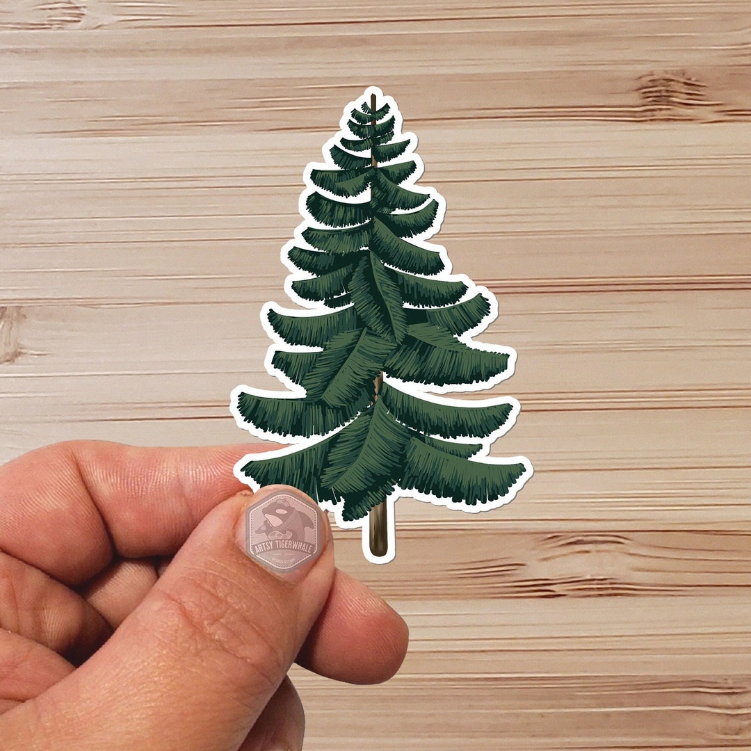 Pine Tree Sticker – Waterproof Vinyl Decal, PNW Forest Art - Etsy