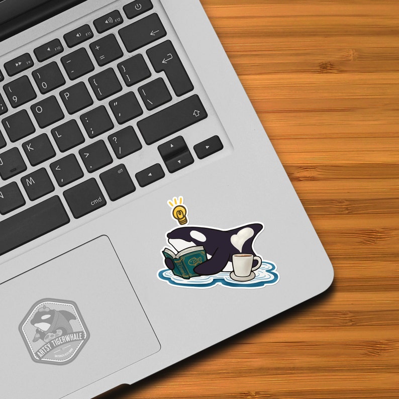 Sticker- Water Proof - Orca - Killer Whale - Fishing - Reading _book ...