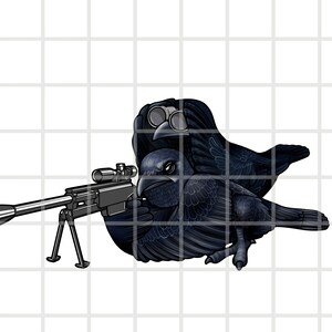 Sticker- Water Proof Sticker- CROW - RAVEN - - Sniper - Etsy