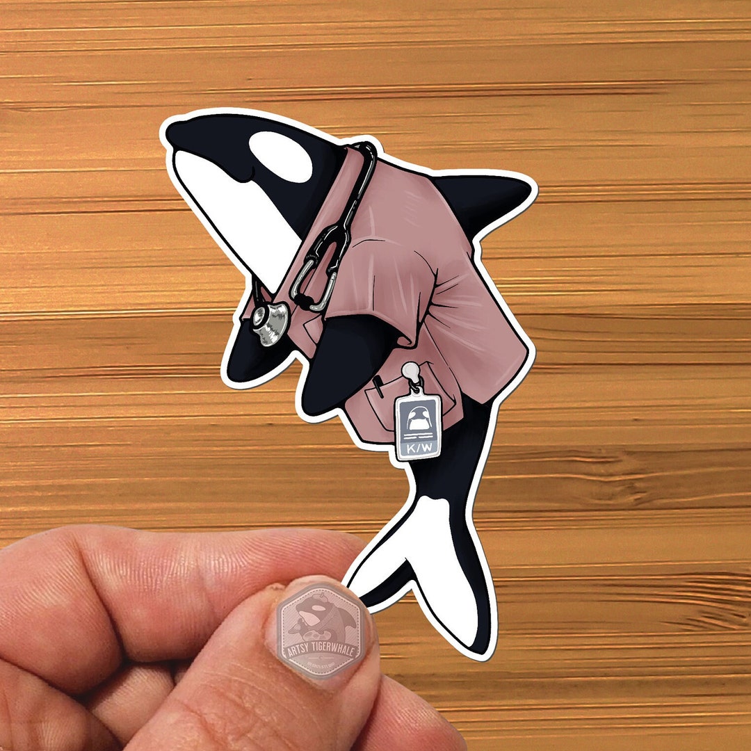 Sticker- Water Proof Sticker- Orca - Killer Whale - Scrubs - RN - Nurse ...