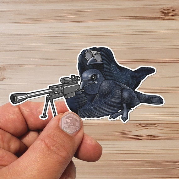 Sticker Water Proof Sticker CROW RAVEN Sniper - Etsy