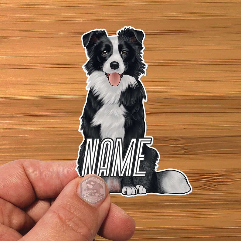Sticker Water Proof Sticker Border Collie Personalized - Etsy