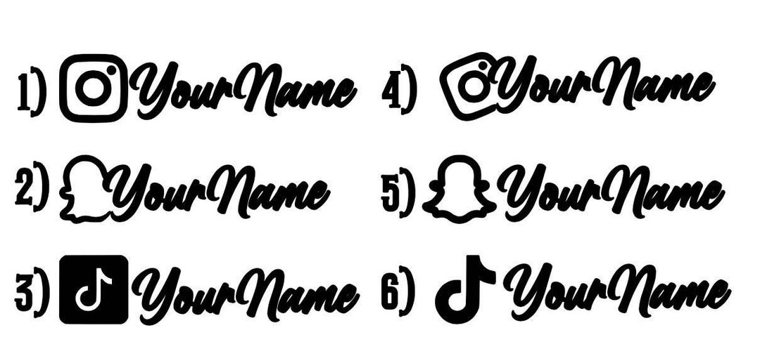 Social Media Username Decals - Etsy