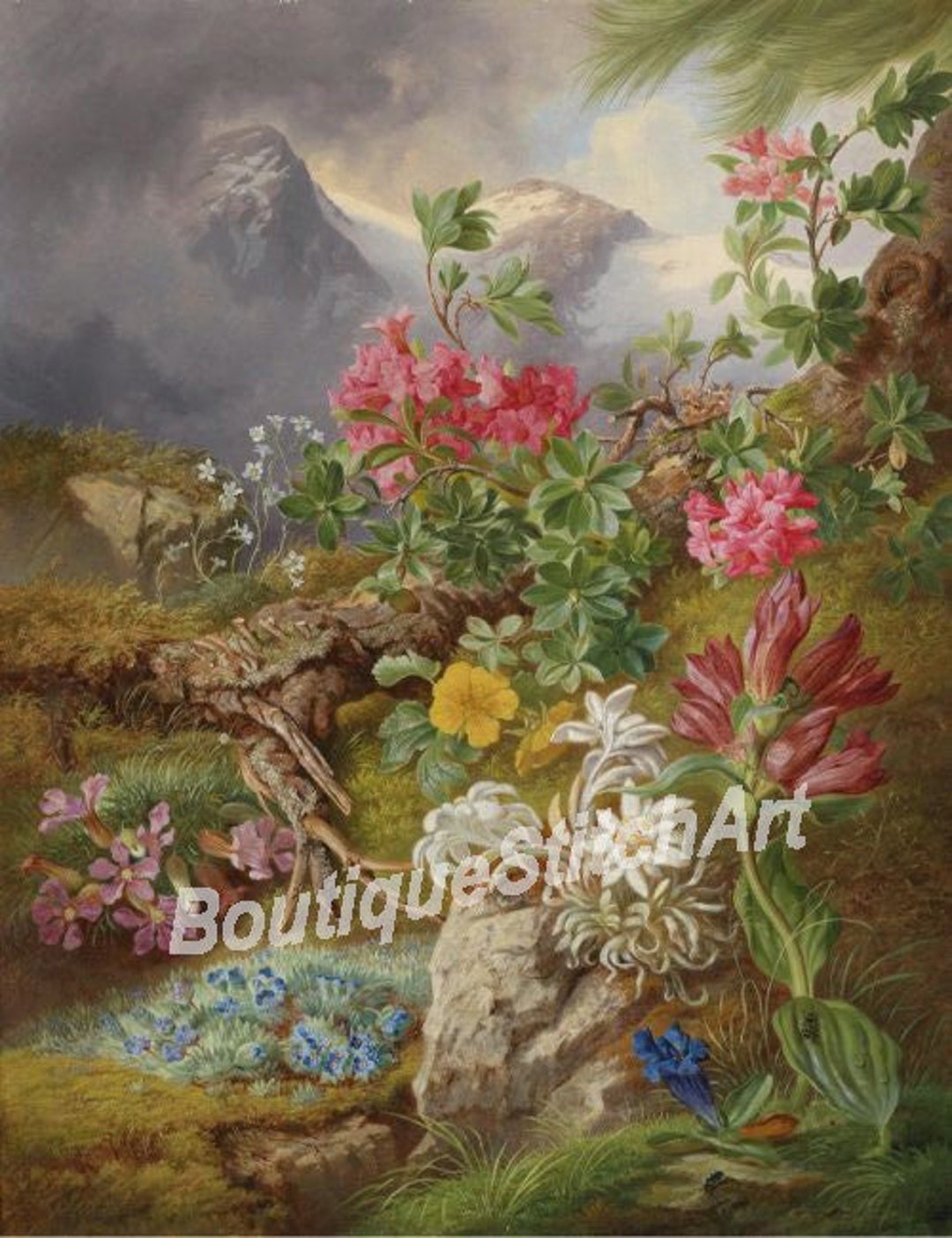 Alp Flowers Embroidery Pattern - Etsy