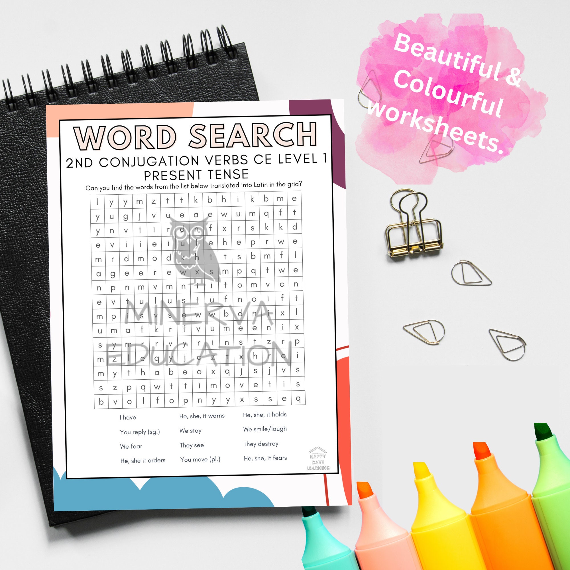 CE Level 1 Latin Verbs Word Search Pack - Etsy