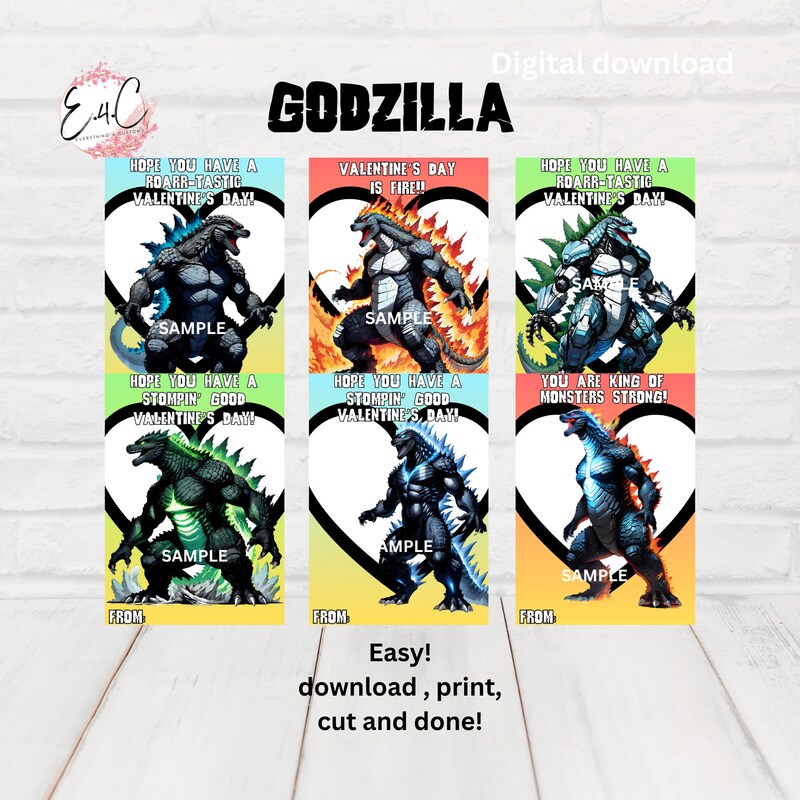 Godzilla Printables - Etsy