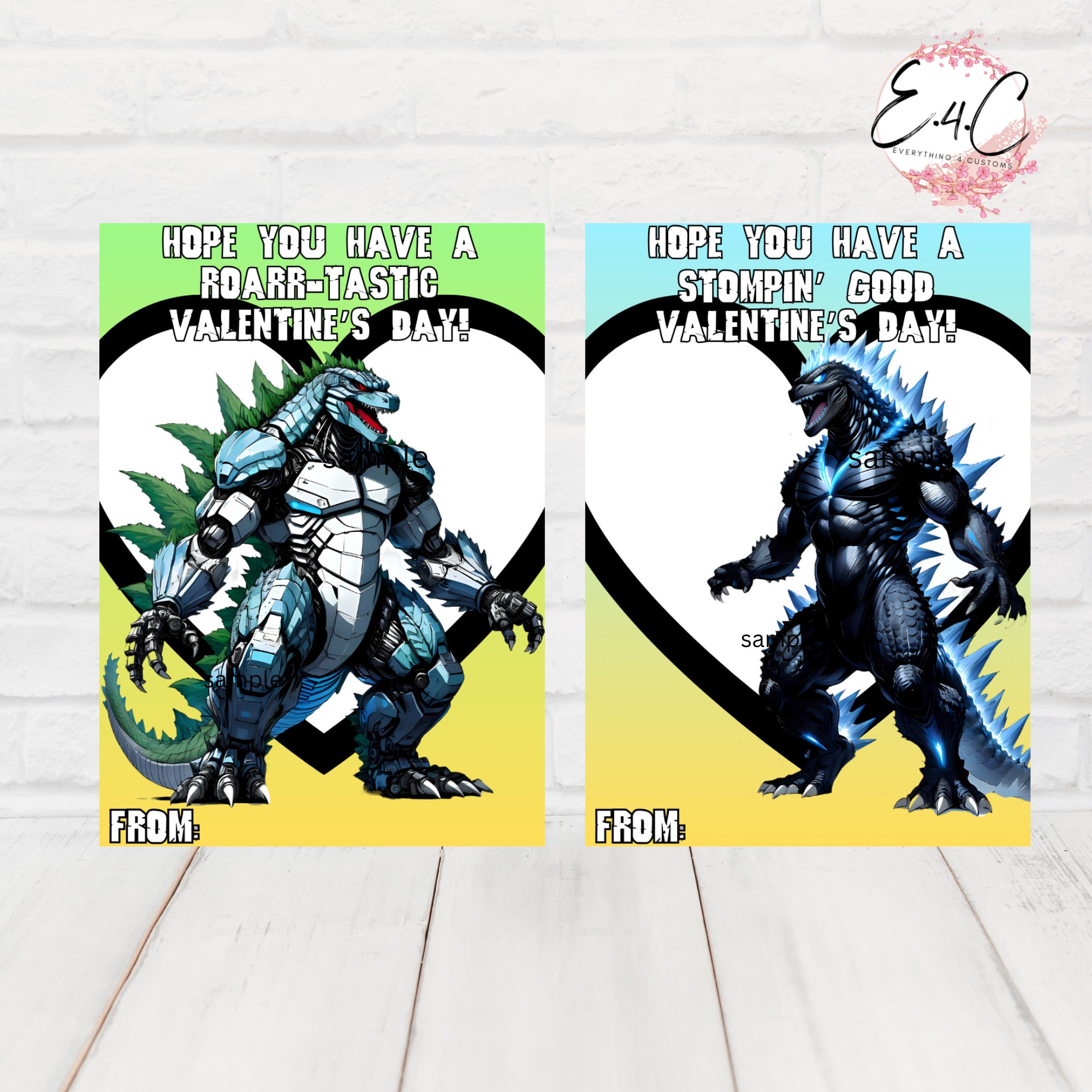 Godzilla Comic Valentine's Day Cards, Valentine Day Cards for Kids ...