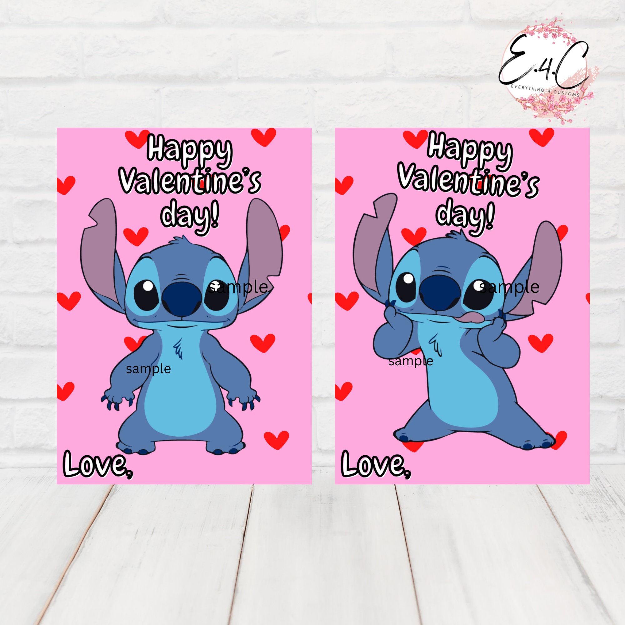 Stitch Valentine's Day Cards, Valentine's Day Cards for Kids, Classroom ...