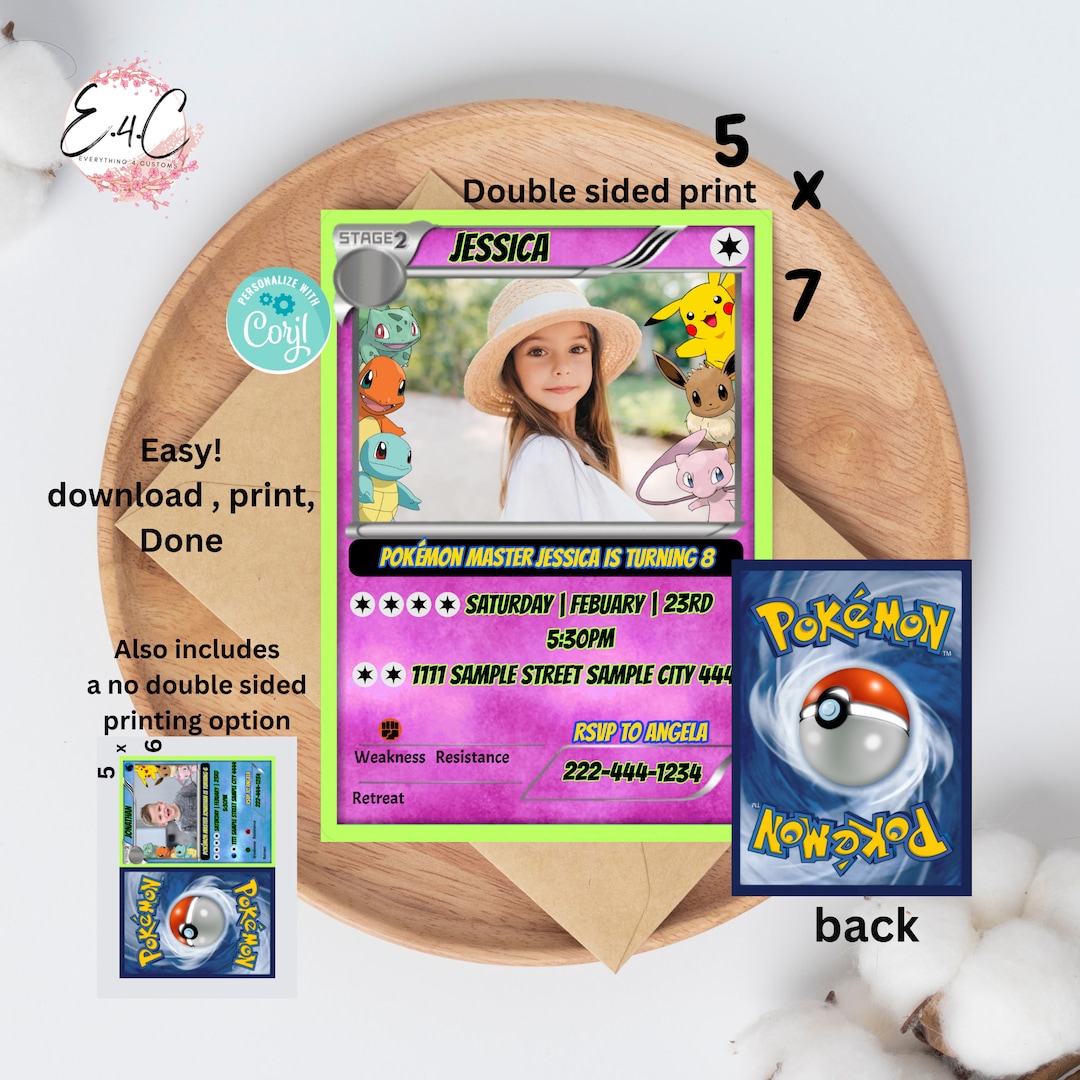 Pokemon Birthday Invitation, Birthday Invitations for Kids, Printable ...