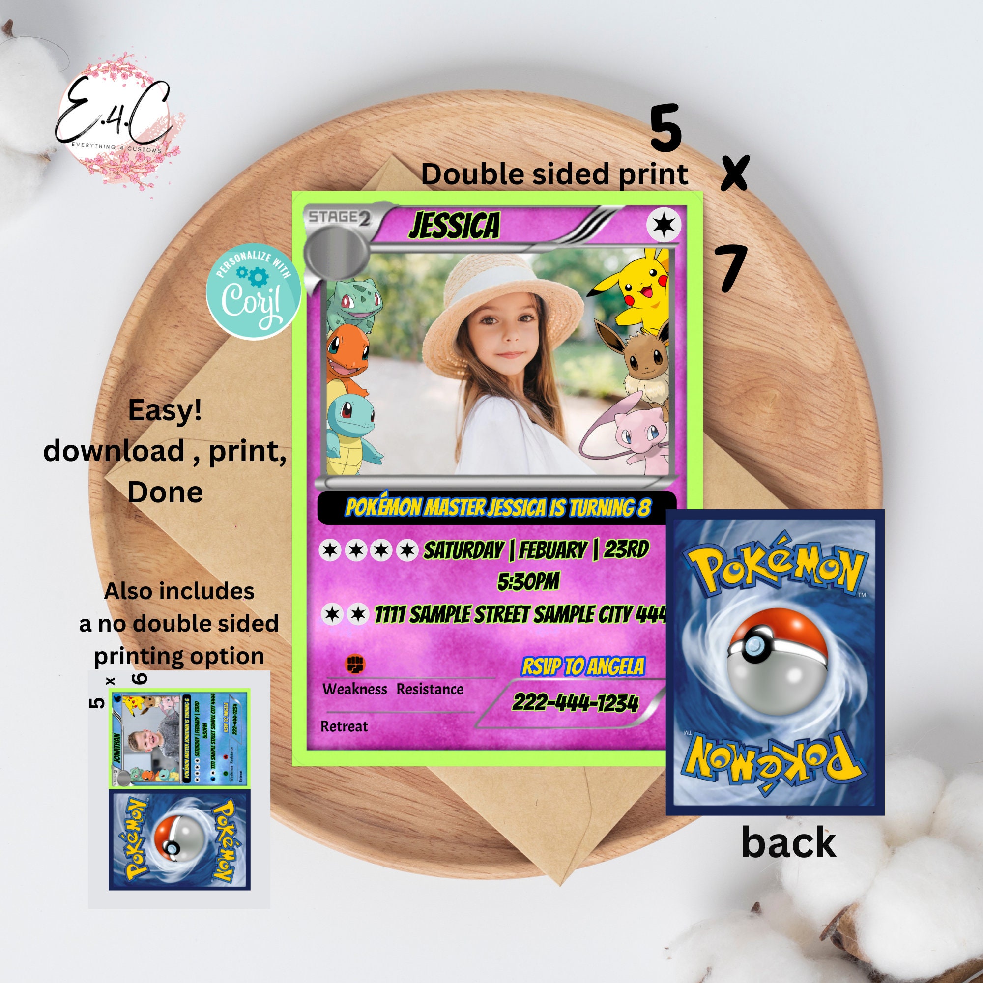 Pokemon Birthday Invitation, Birthday Invitations for Kids, Printable ...