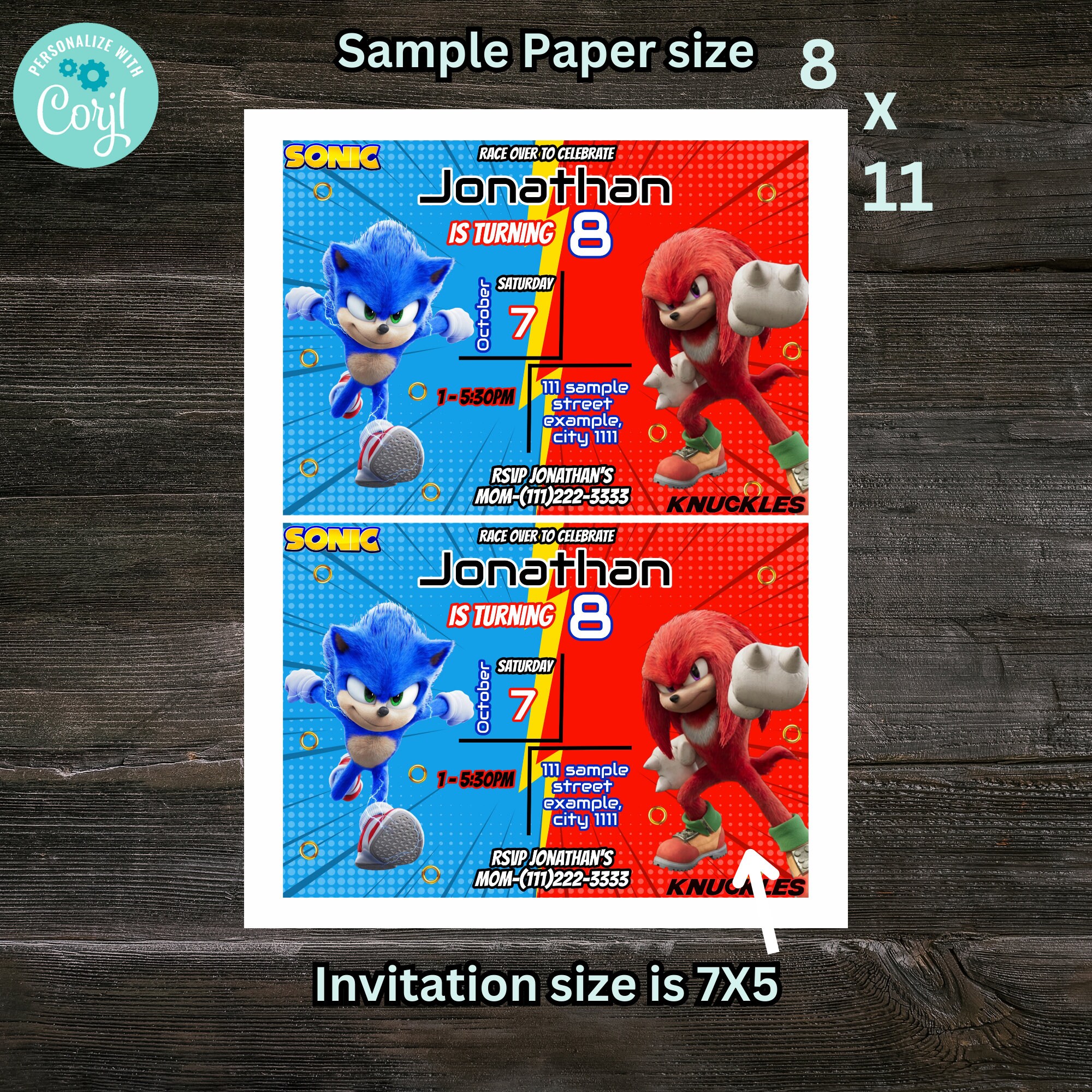 Sonic Birthday Invitation Printable Sonic Invitation Sonic Party Sonic ...