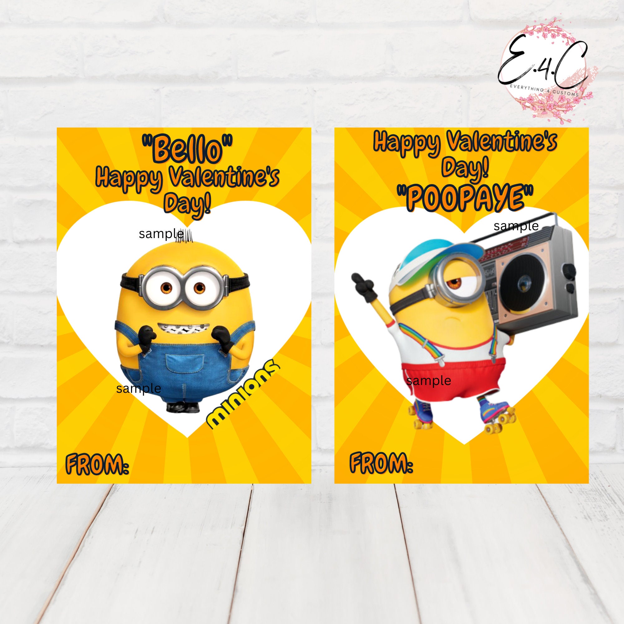 Minion Valentine's Day Cards, Valentine Day Cards for Kids, Printable ...