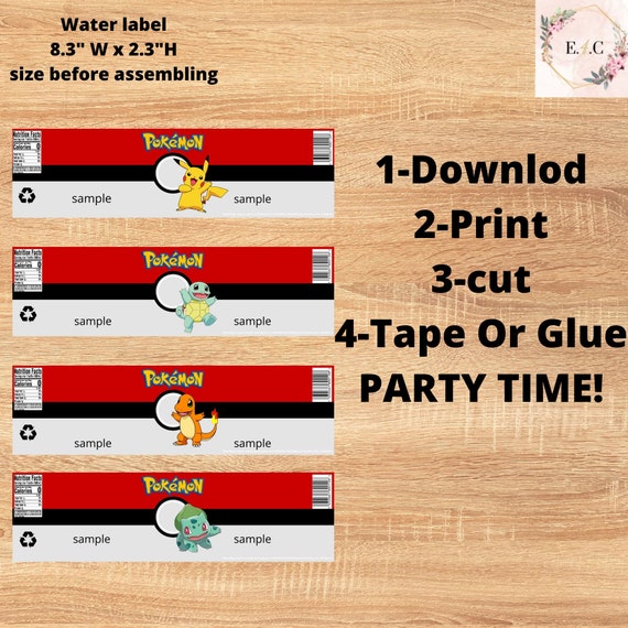 Printable Pokémon Water Labels Party Favor Pokemon Birthday - Etsy ...