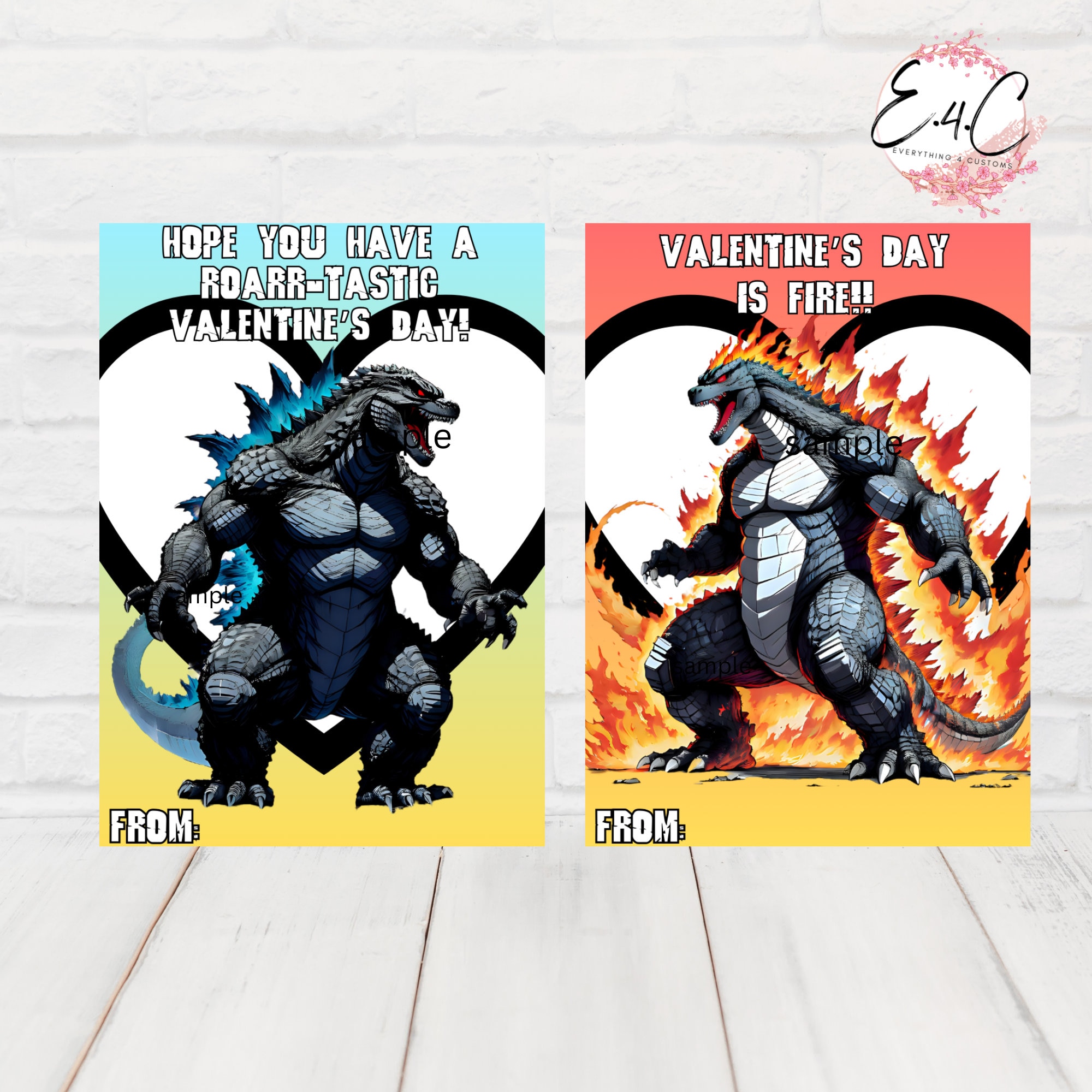Godzilla Comic Valentine's Day Cards, Valentine Day Cards for Kids ...