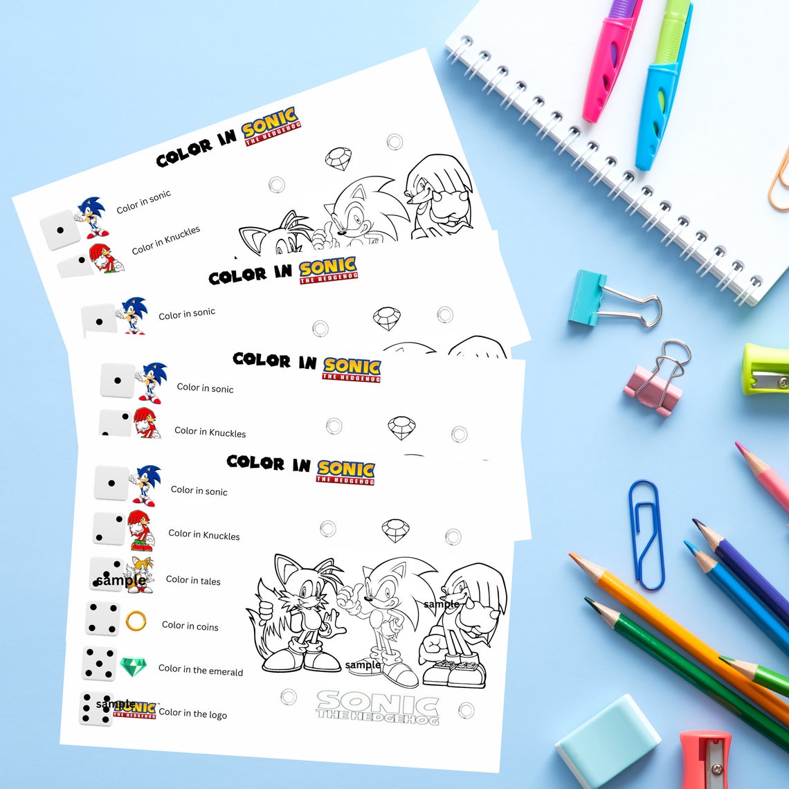 Sonic Printable Game, Activity Sheet, Kids Party Favors, Sonic Game ...