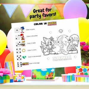 Sonic Printable Game, Activity Sheet, Kids Party Favors, Sonic Game ...