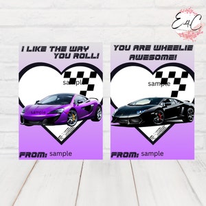 Race Car Valentine's Day Cards, Racer Valentine Cards, Printable Kids ...