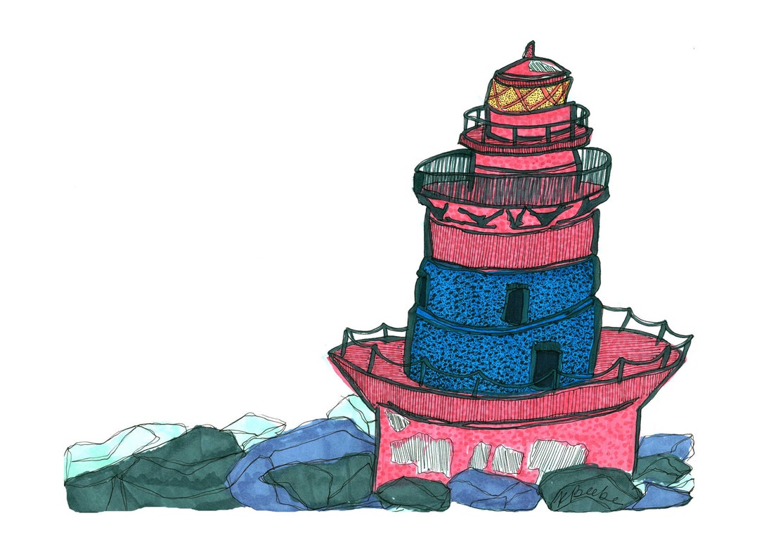 Island Light (the Coffee Pot Lighthouse Orient, NY) - Etsy