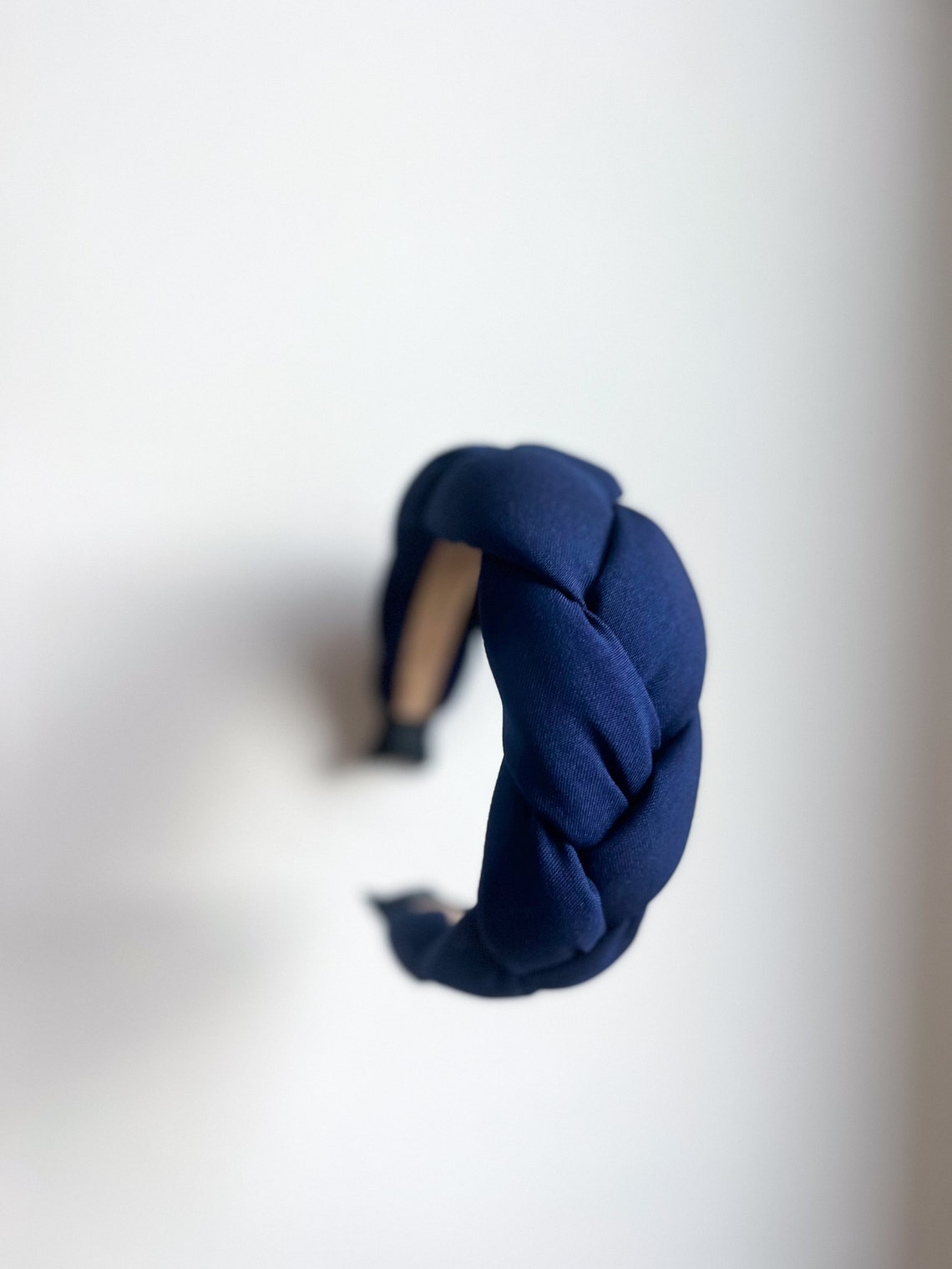 Oversized Padded Braided Headband Navy Blue Luxurious Hair Accessory ...
