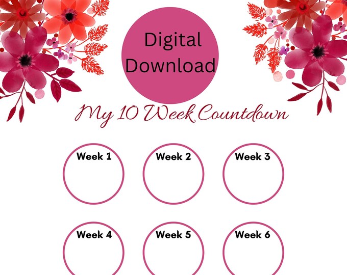 10 Week Countdown, Weight Loss Tracker. Progress Chart, Visual ...