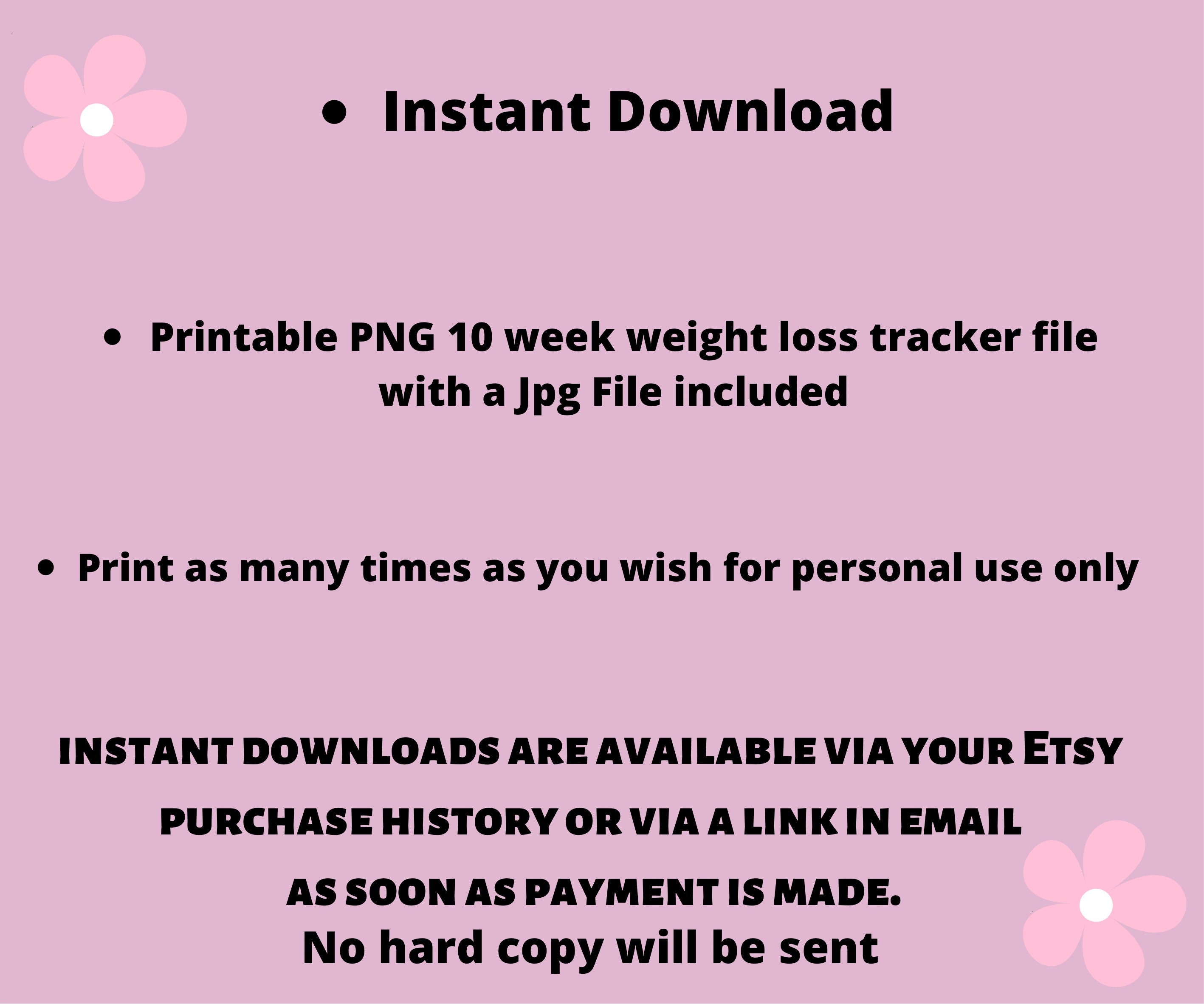 10 Week Countdown, Weight Loss Tracker. Progress Chart, Visual ...