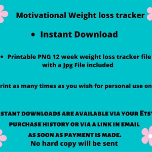 12 Week Countdown, Weight Loss Tracker. Progress Chart, Visual ...