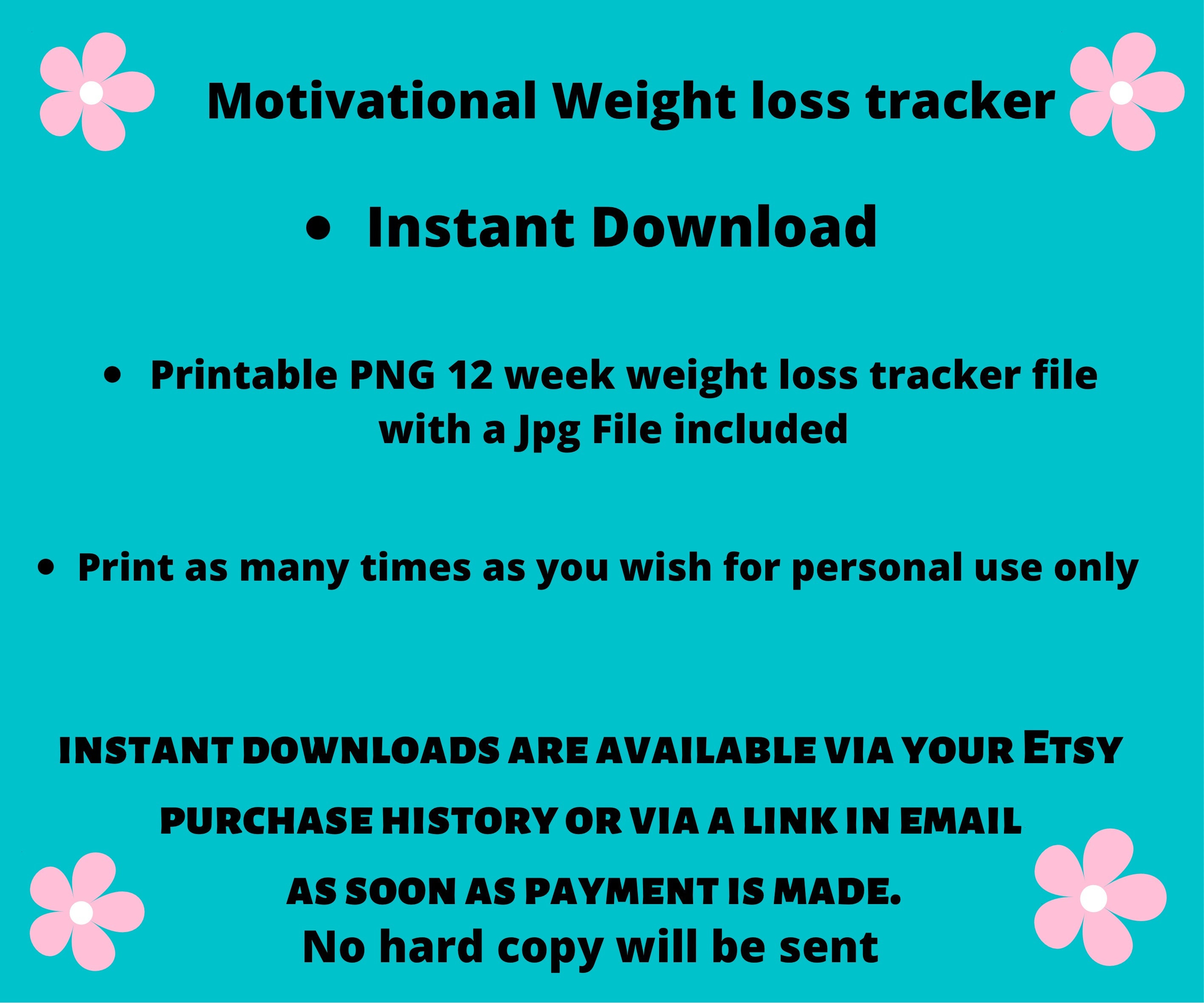 12 Week Countdown, Weight Loss Tracker. Progress Chart, Visual ...