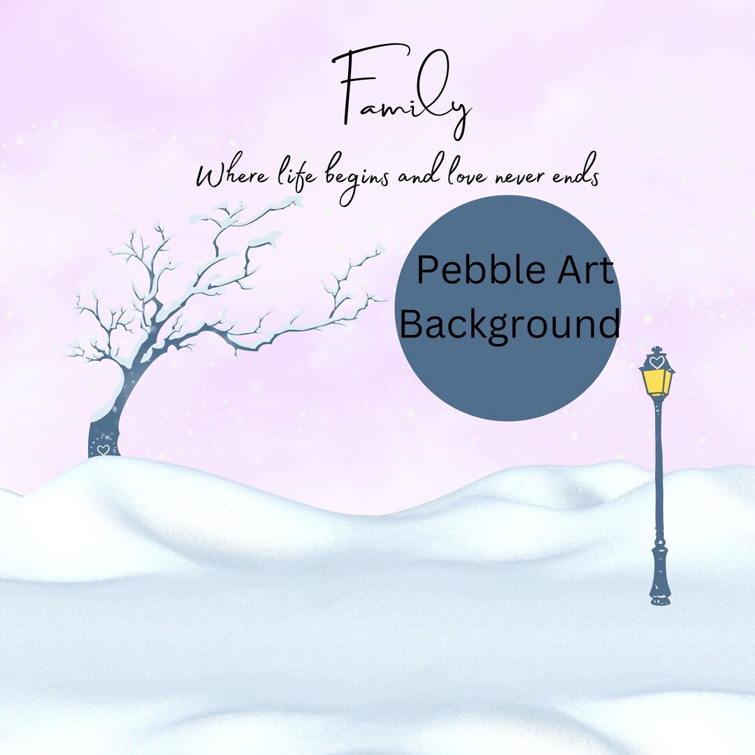 Pebble Art Background in 3 Sizes. Winter Family Scene - Etsy