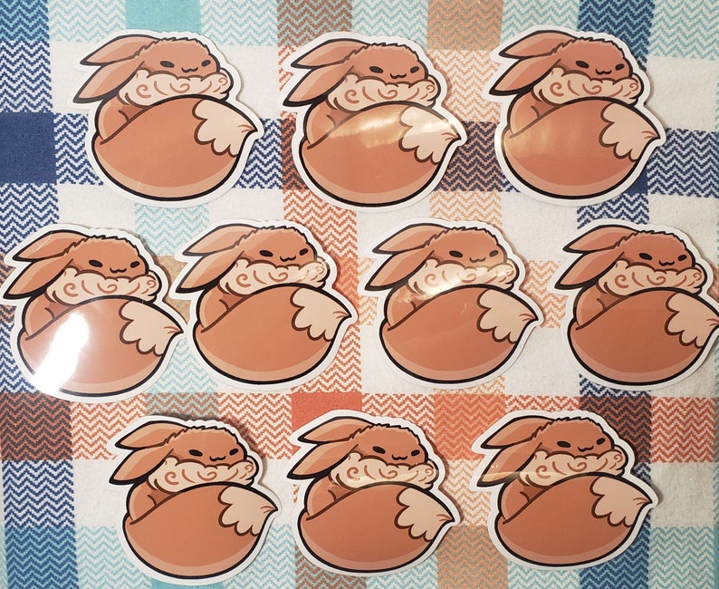 Chibi Eevee Laminated Vinyl Pokemon Sticker Water Resistant - Etsy