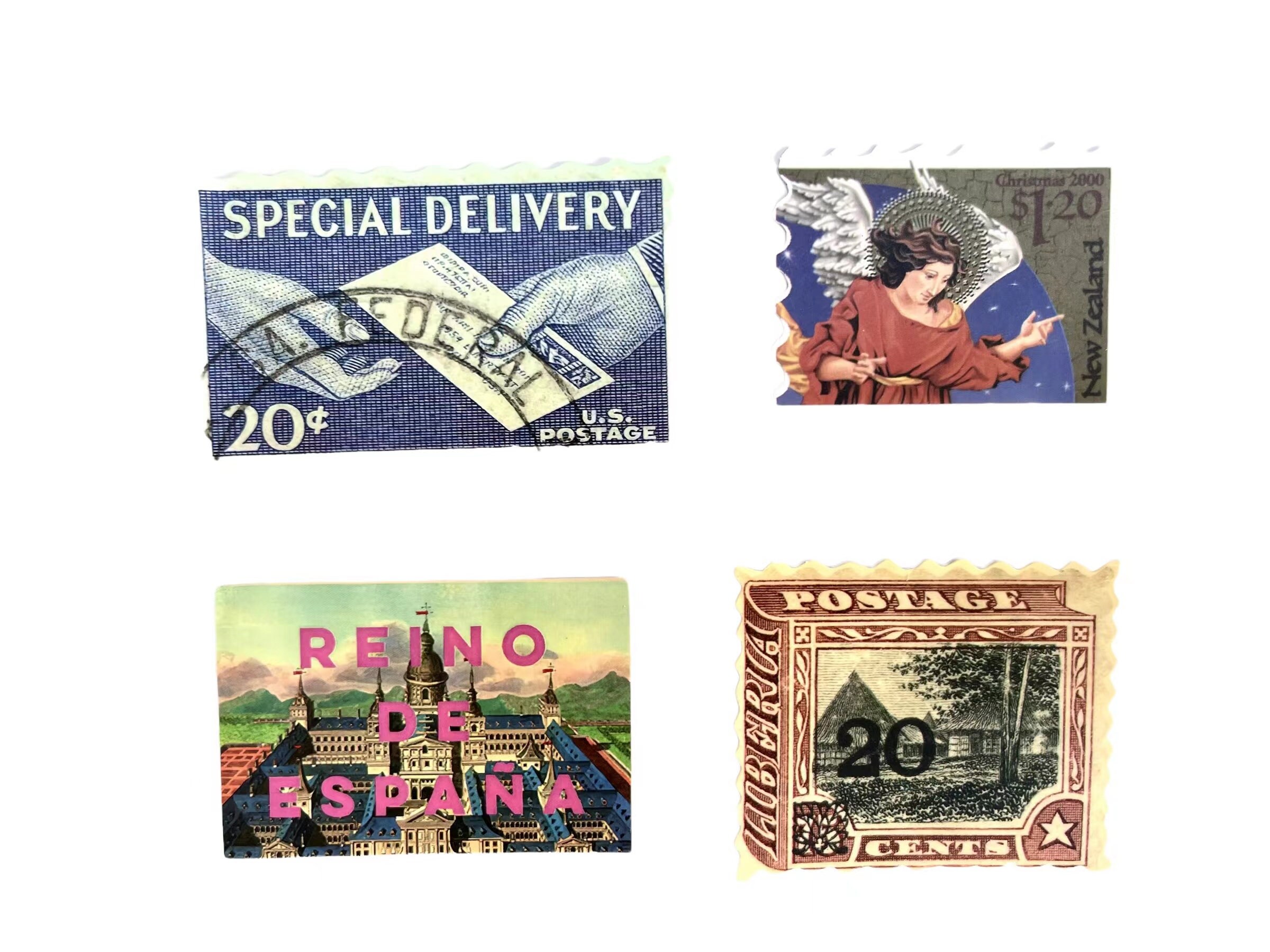 Vintage Postage Stamp Stickers Set,16-pack Stickers,world Countries ...