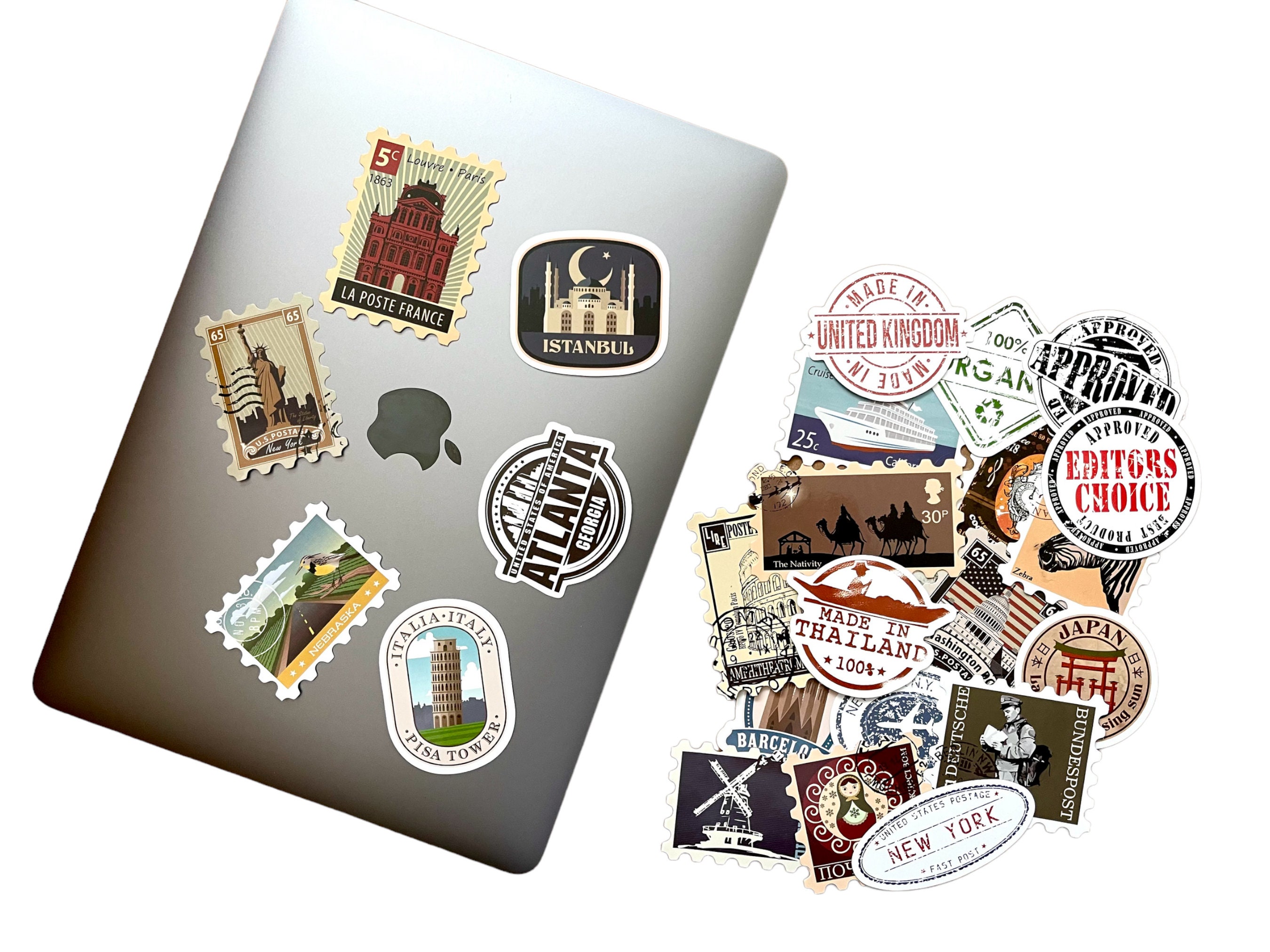 Vintage,postage Stamp,approved,25-pack Set Stickers,waterproof,high ...