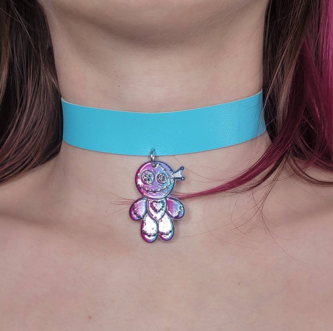 Pastel Goth Witch Voodoo Doll Leather Choker Alternative - Etsy