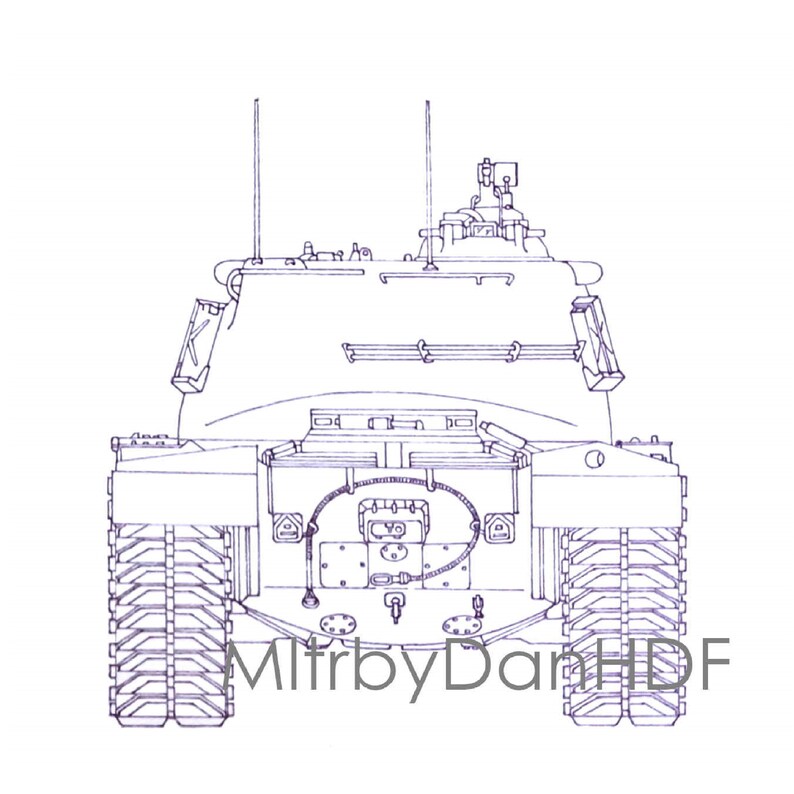 Technical Drawing, Digital Art Print, Wall Decoration, M48 Patton ...