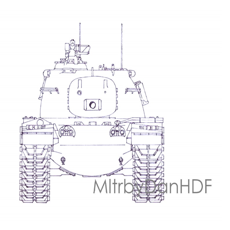 Technical Drawing, Digital Art Print, Wall Decoration, M48 Patton ...