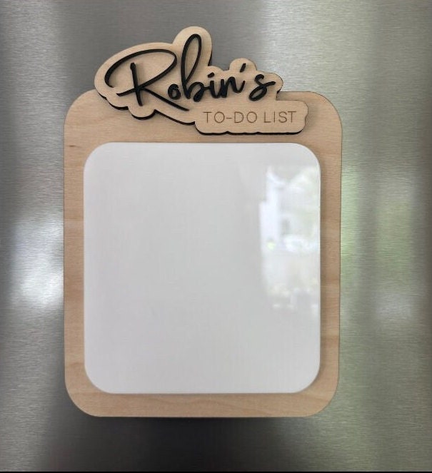 WOODEN FRIDGE MAGNET to Do List - Grocery List - Notes White Board Dry ...