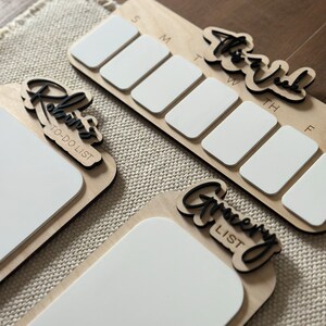 WOODEN FRIDGE MAGNET to Do List - Grocery List - Notes White Board Dry ...