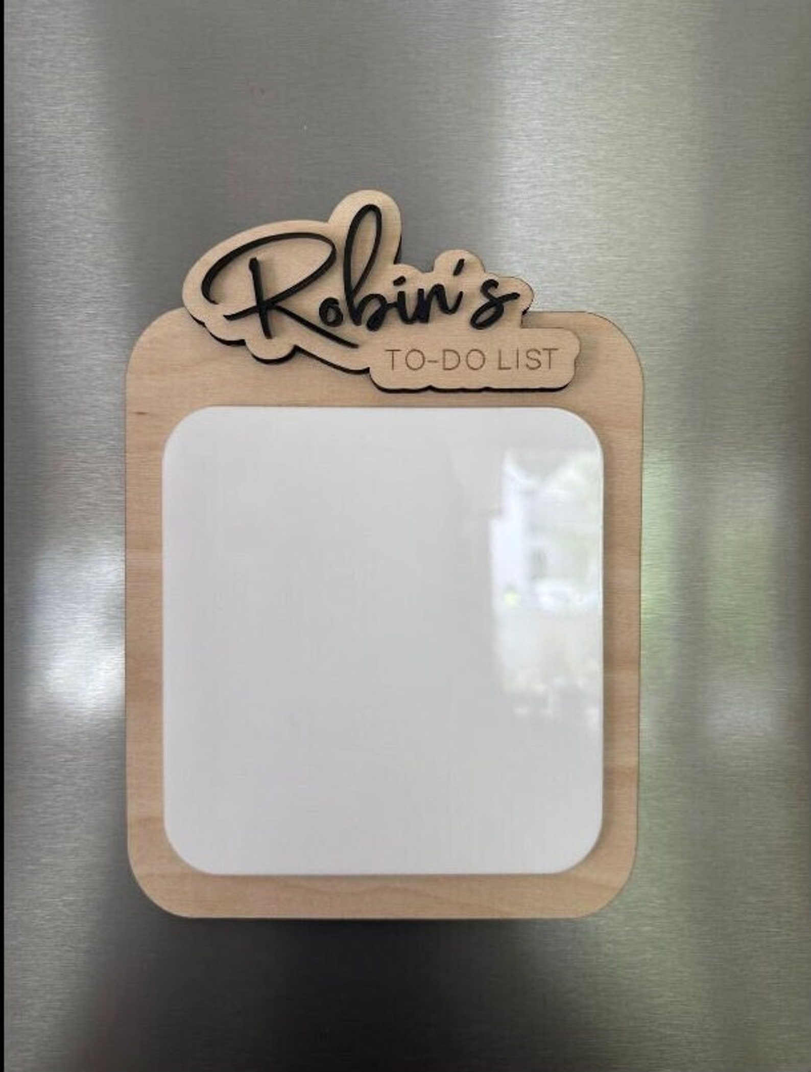 WOODEN FRIDGE MAGNET to Do List - Grocery List - Notes White Board Dry ...