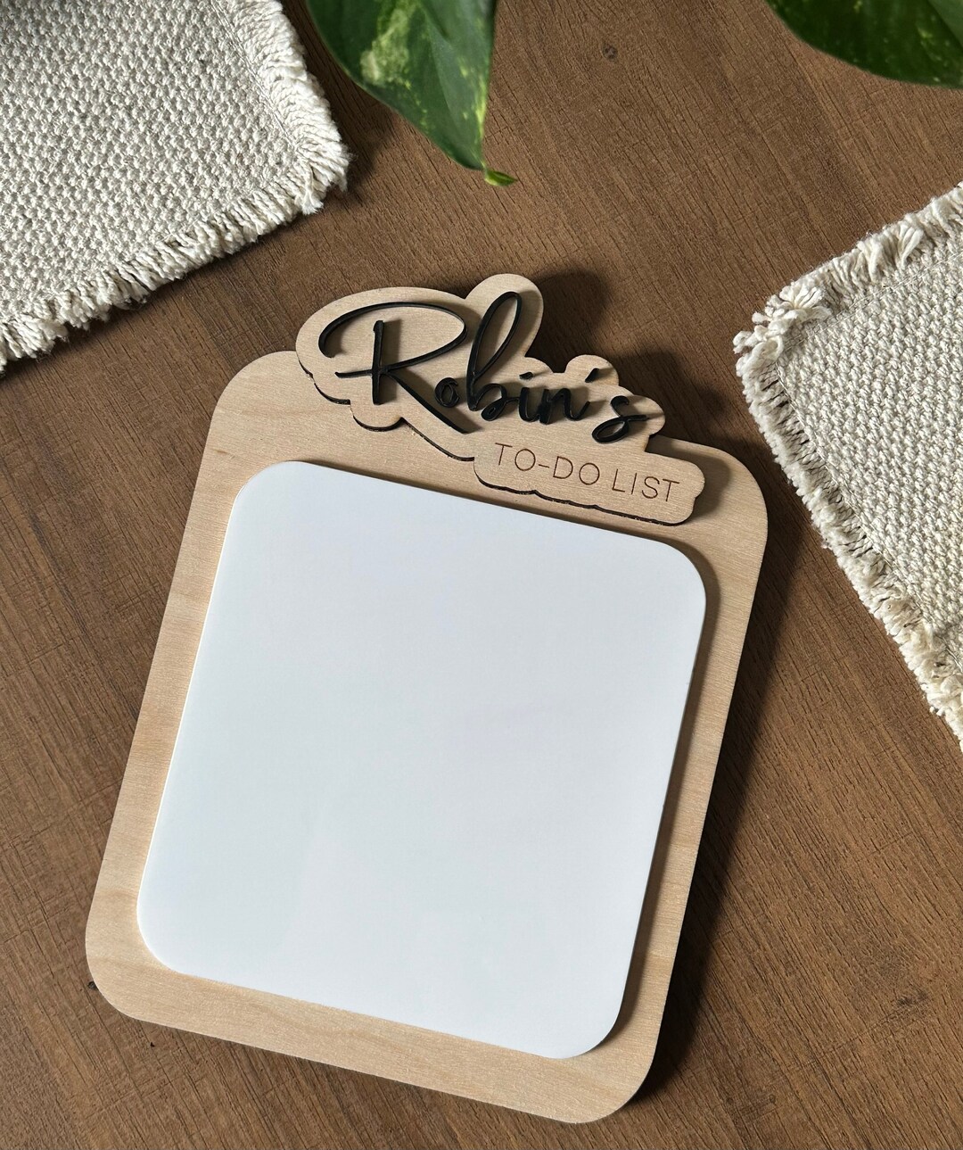 WOODEN FRIDGE MAGNET to Do List - Grocery List - Notes White Board Dry ...