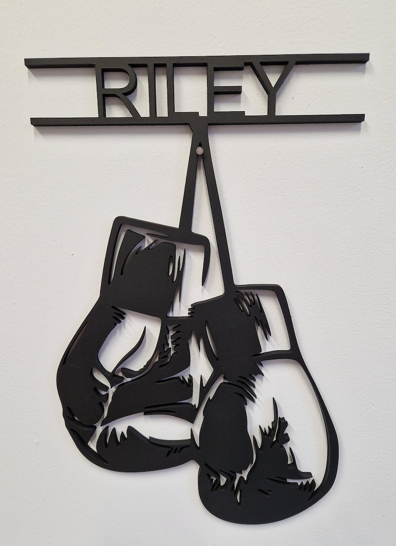 Personalised Boxing Gloves Wooden Sign Home Gym Sign Gym Wall Art Gym ...