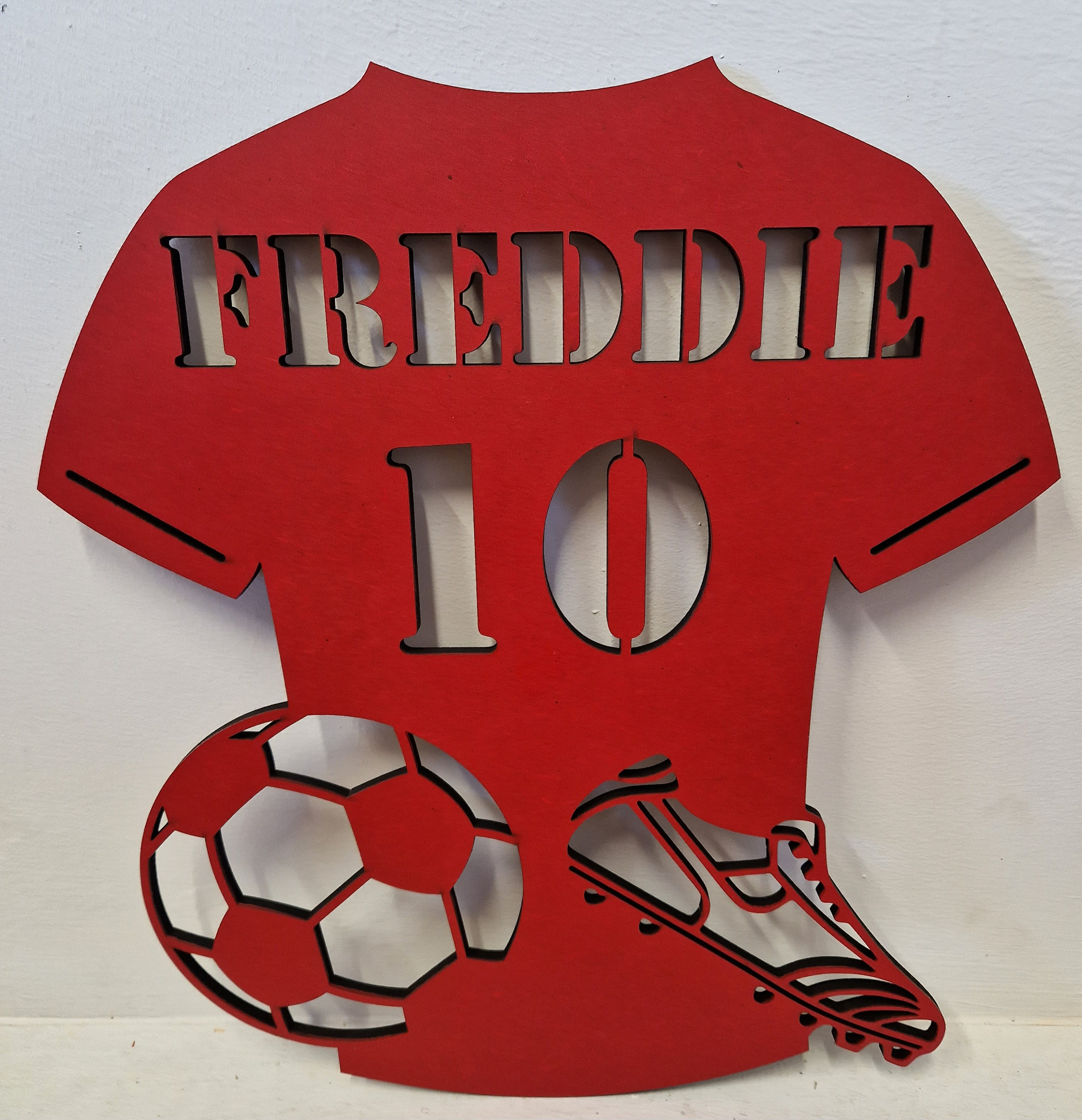 Personalised Wooden Football Bedroom Decor Sign Plaque Various Colours ...