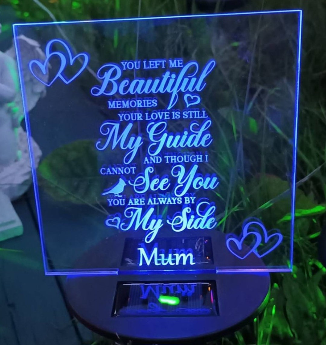 Personalized Memorial Solar Light: Color Changing LED Garden Sign - Etsy UK
