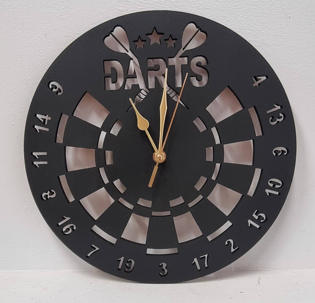 Darts Clocks, Wall Art, Darts Gift, Darts Sports, Dart Board, Games ...