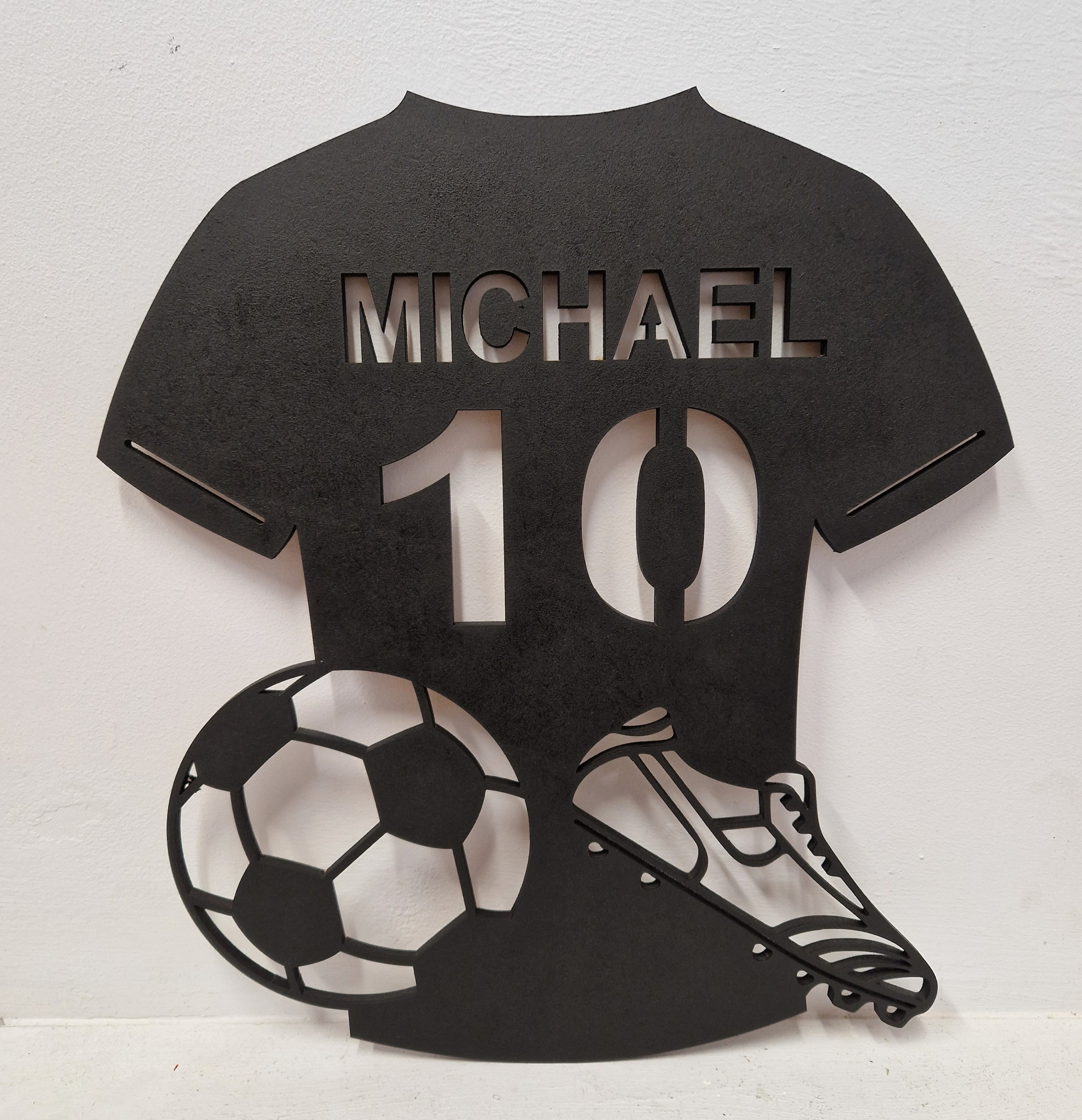 Personalised Wooden Football Bedroom Decor Sign Plaque Various Colours ...