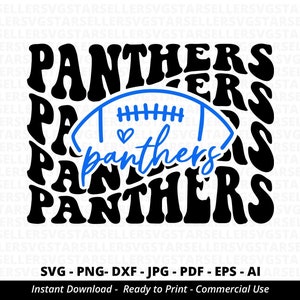 Panthers Football SVG PNG Panthers Svgstacked Panthers - Etsy